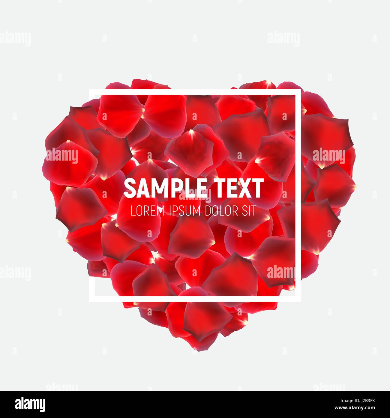 Abstract Natural Rose Petals with Frame Background Realistic Vec Stock ...