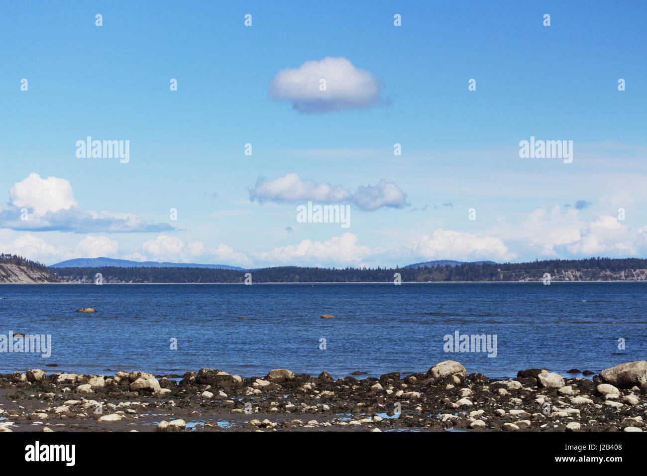 Ocean and clouds, from Island View Beach. Victoria BC Canada Stock ...