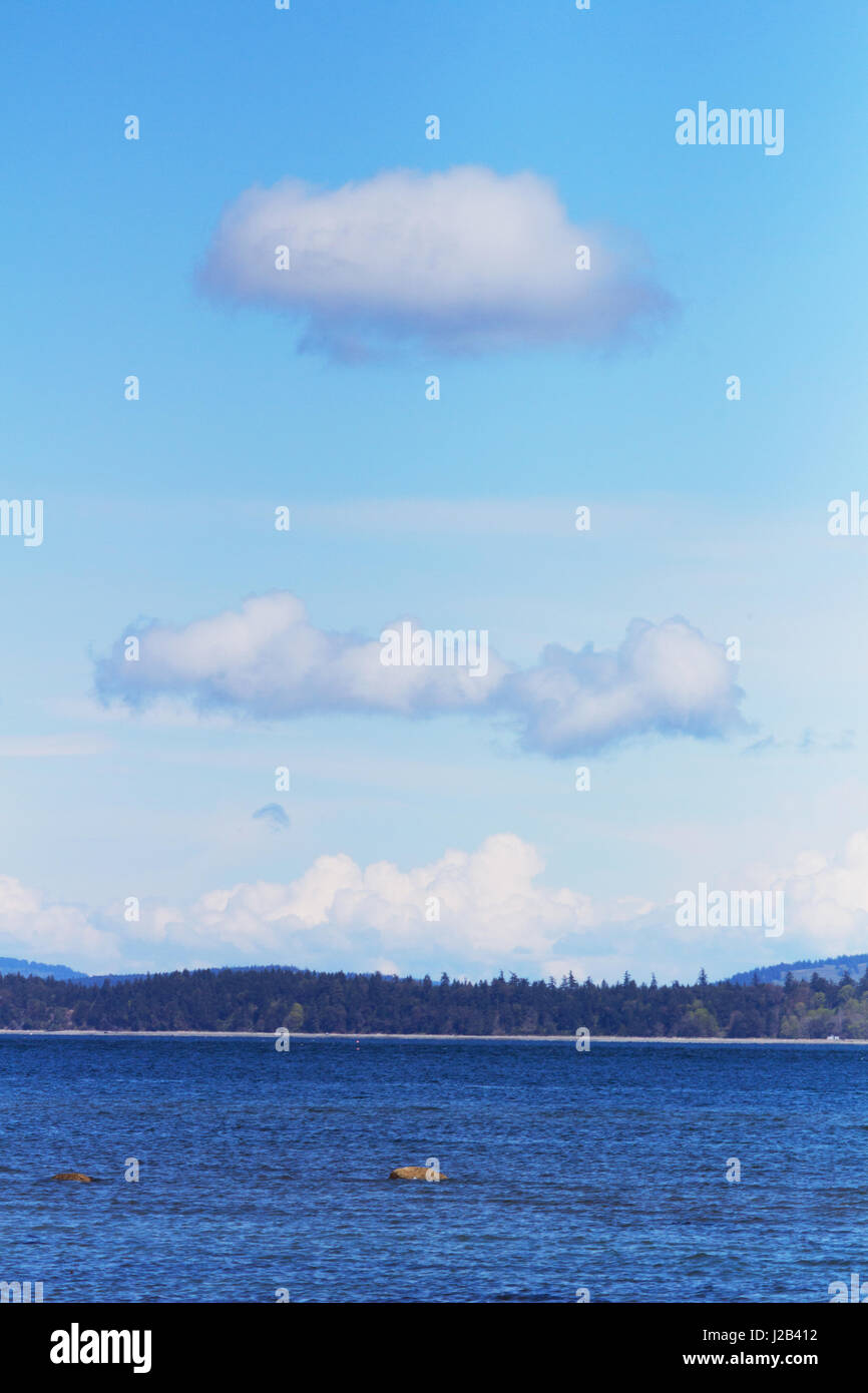 Ocean and clouds, from Island View Beach. Victoria BC Canada Stock ...