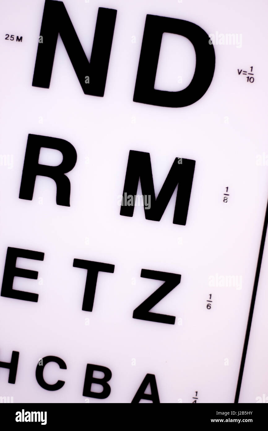 Opticians ophthalmology and optometry eye test chart to test sight and ...