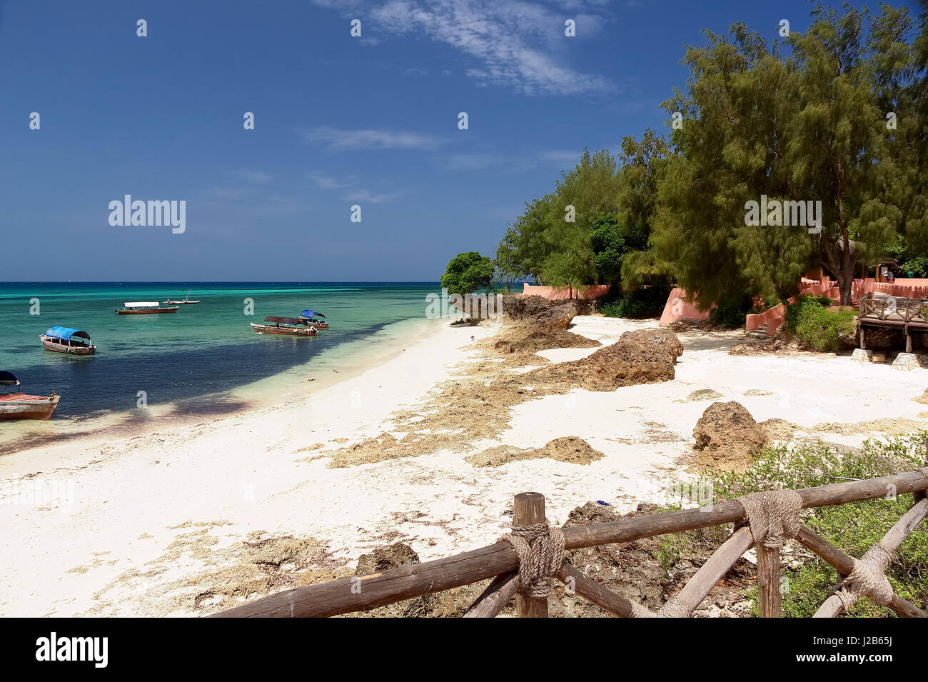 Tropical beach and sea - Prison island - Zanzibar Tanzania Africa Stock ...