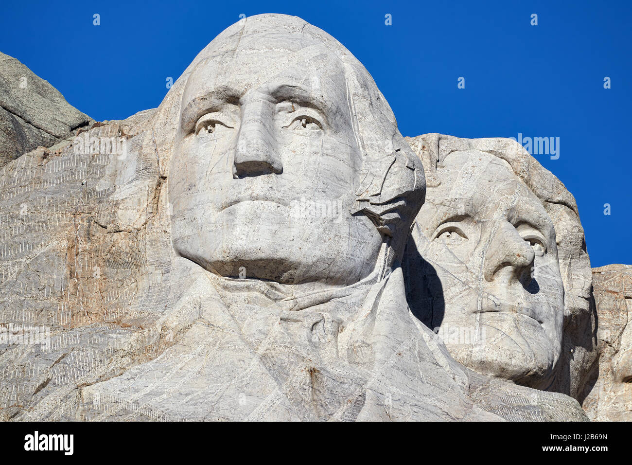 Close up picture of Mount Rushmore National Memorial with George ...