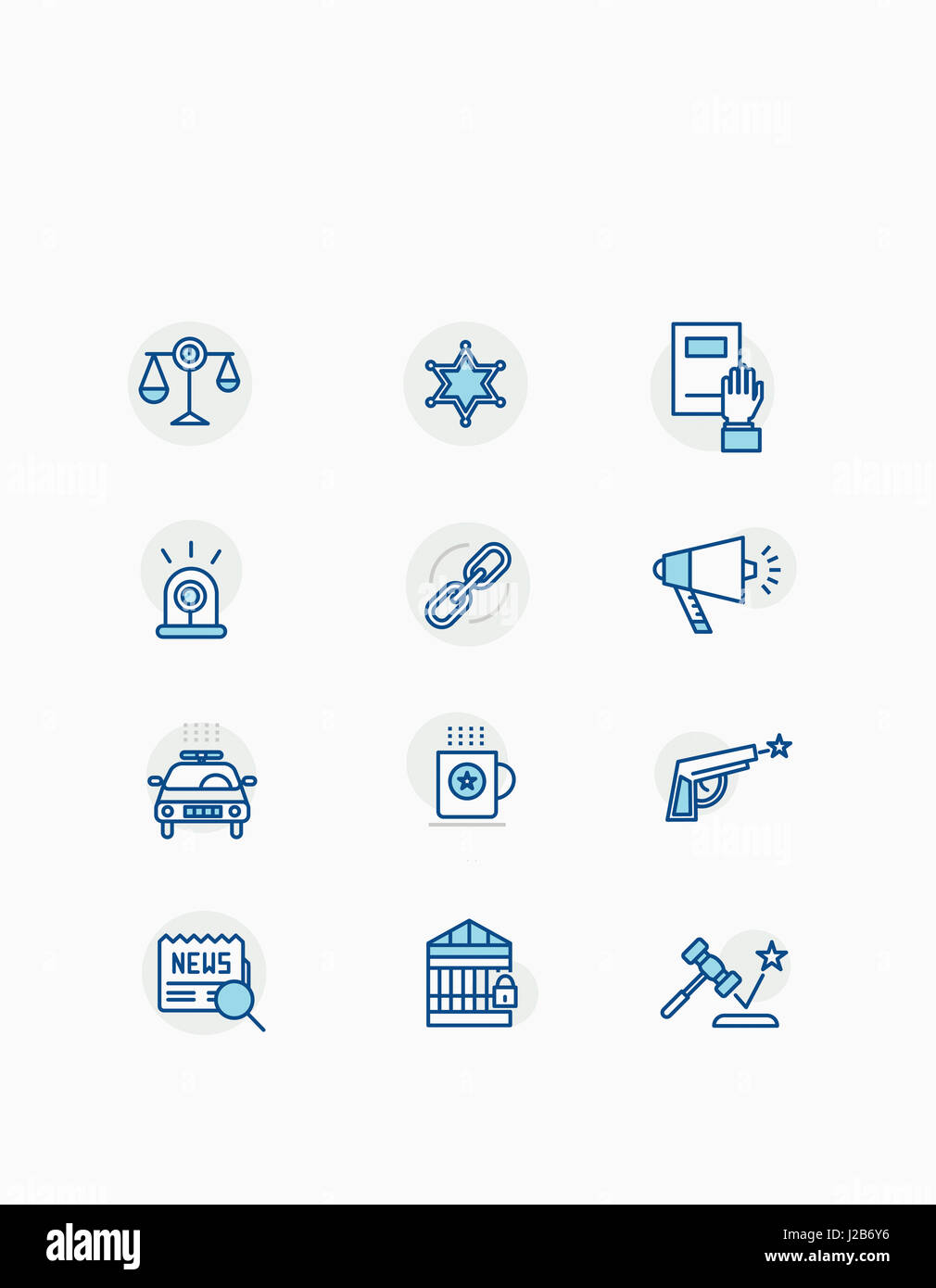 Set of blue icons Stock Photo - Alamy