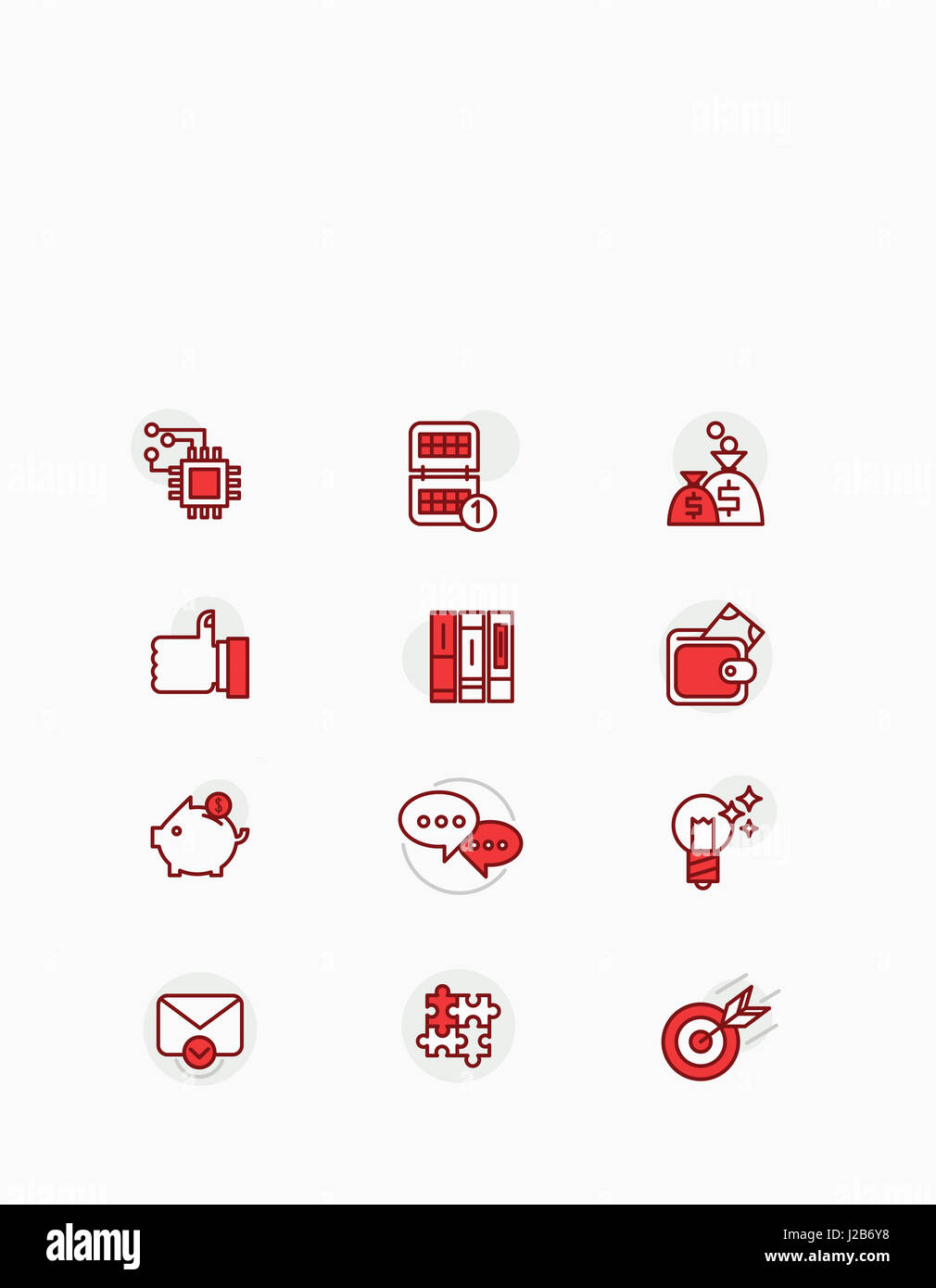 Set of red icons Stock Photo - Alamy