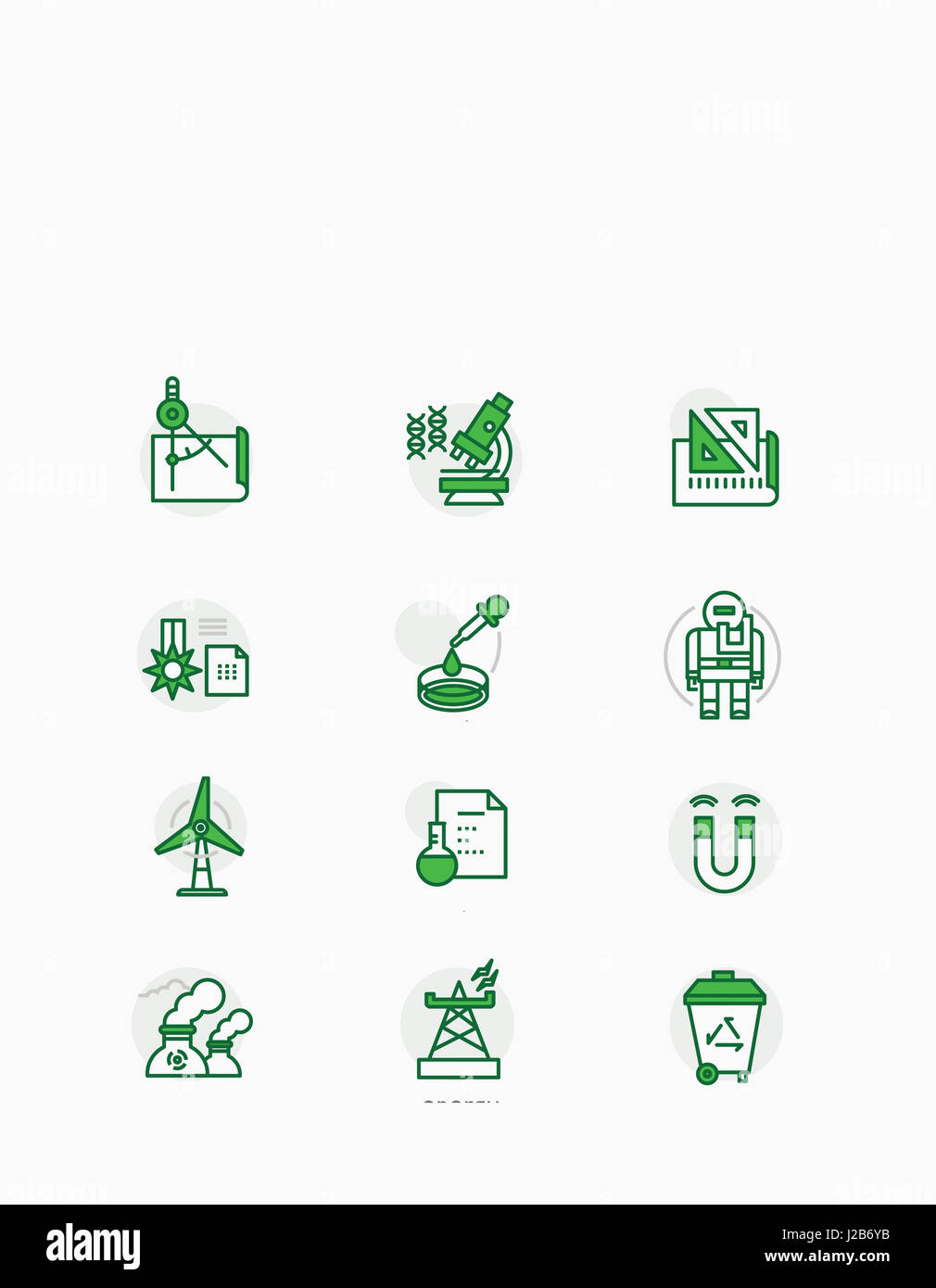 Various green icons Stock Photo - Alamy