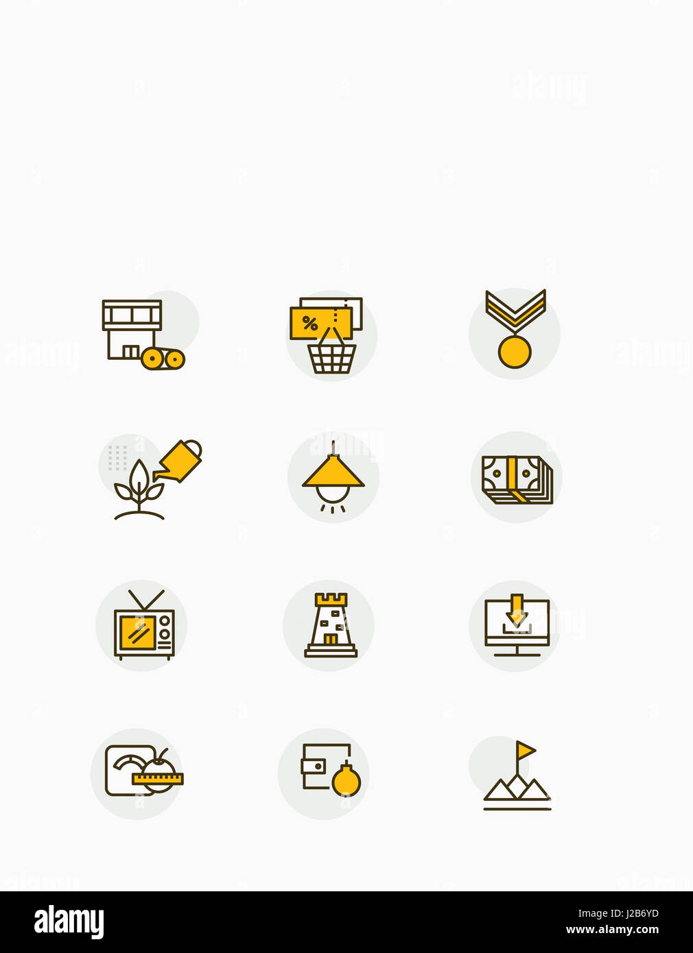 Various yellow icons Stock Photo - Alamy
