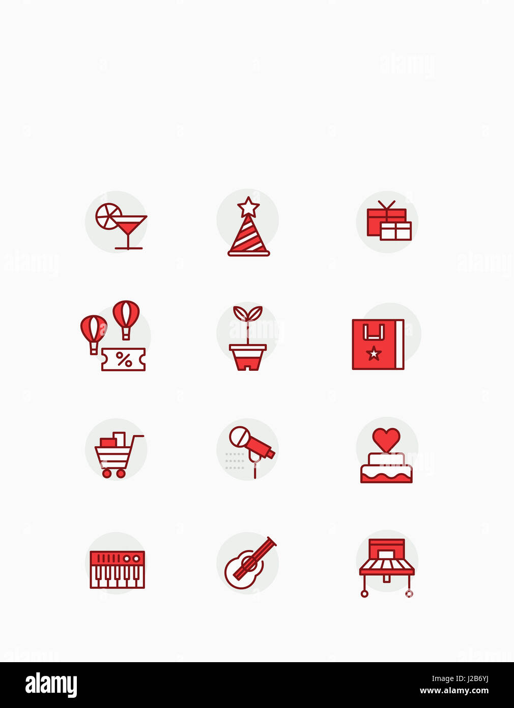 Various red icons Stock Photo - Alamy