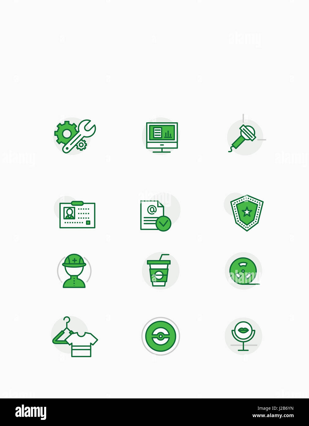 Various green icons Stock Photo - Alamy
