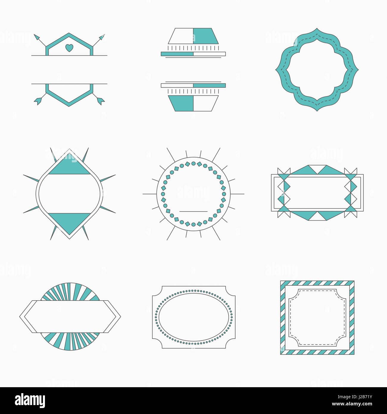 Various label stickers of geometric figures Stock Photo - Alamy