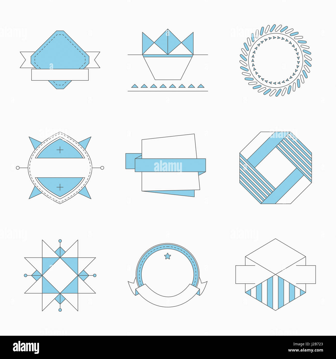 Various label stickers of geometric figures Stock Photo - Alamy