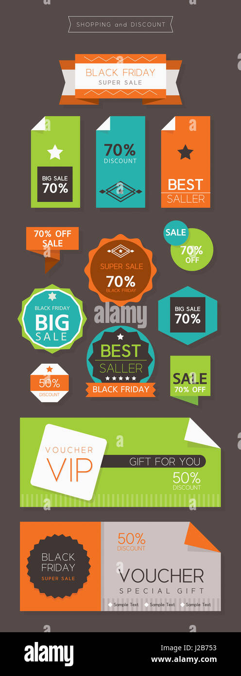 Various labels for sale events Stock Photo - Alamy