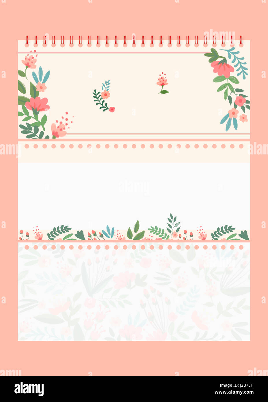 Diary design with flower patterns Stock Photo - Alamy