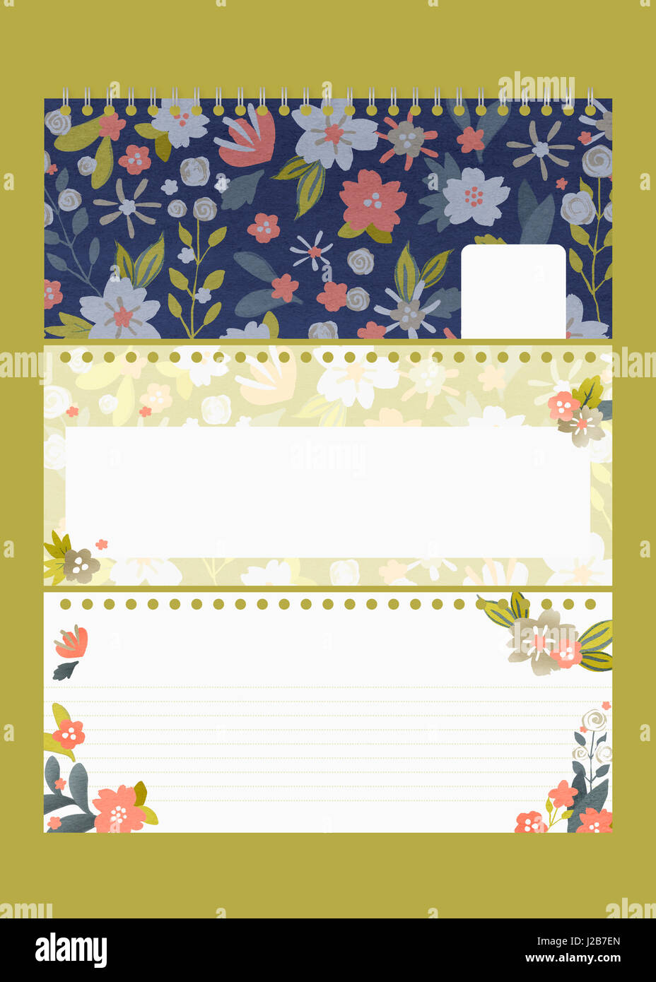 Diary design with flower patterns Stock Photo - Alamy