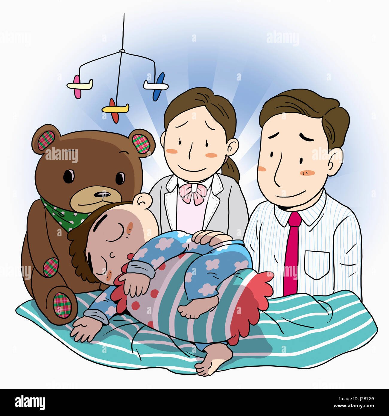 Double income family with a baby Stock Photo - Alamy