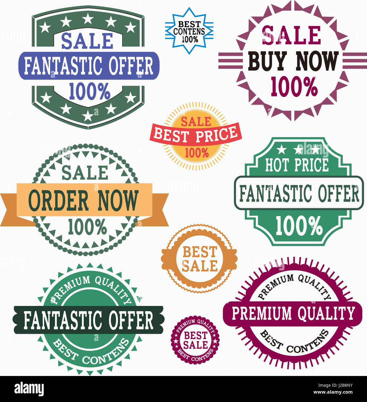 Various label stickers Stock Photo - Alamy