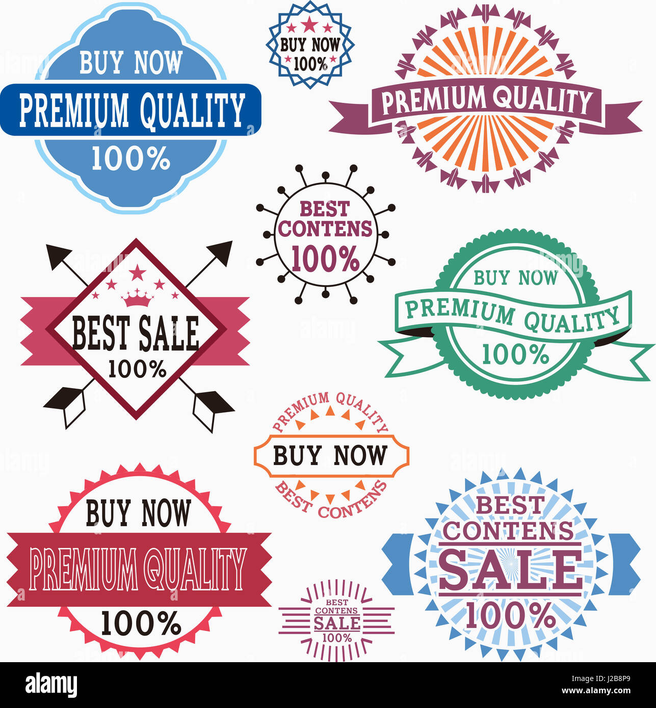 Various label stickers Stock Photo - Alamy