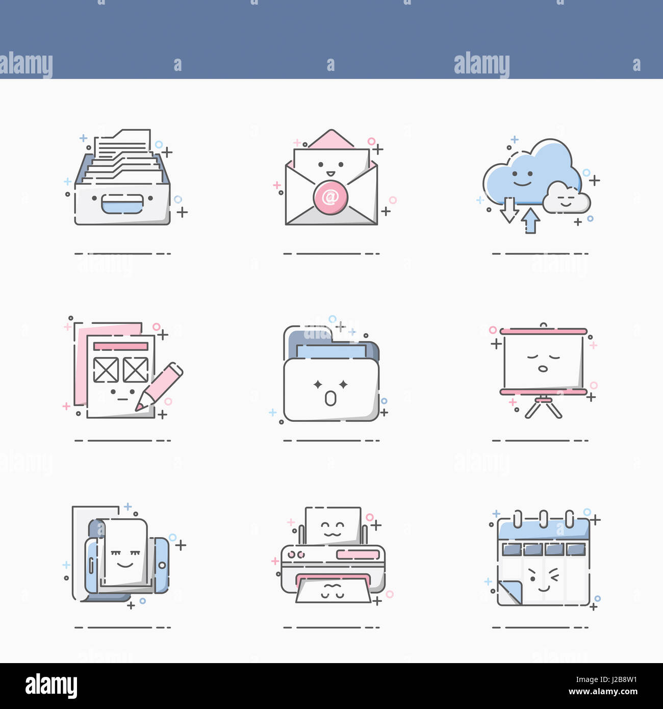 Various character icons related to business Stock Photo - Alamy