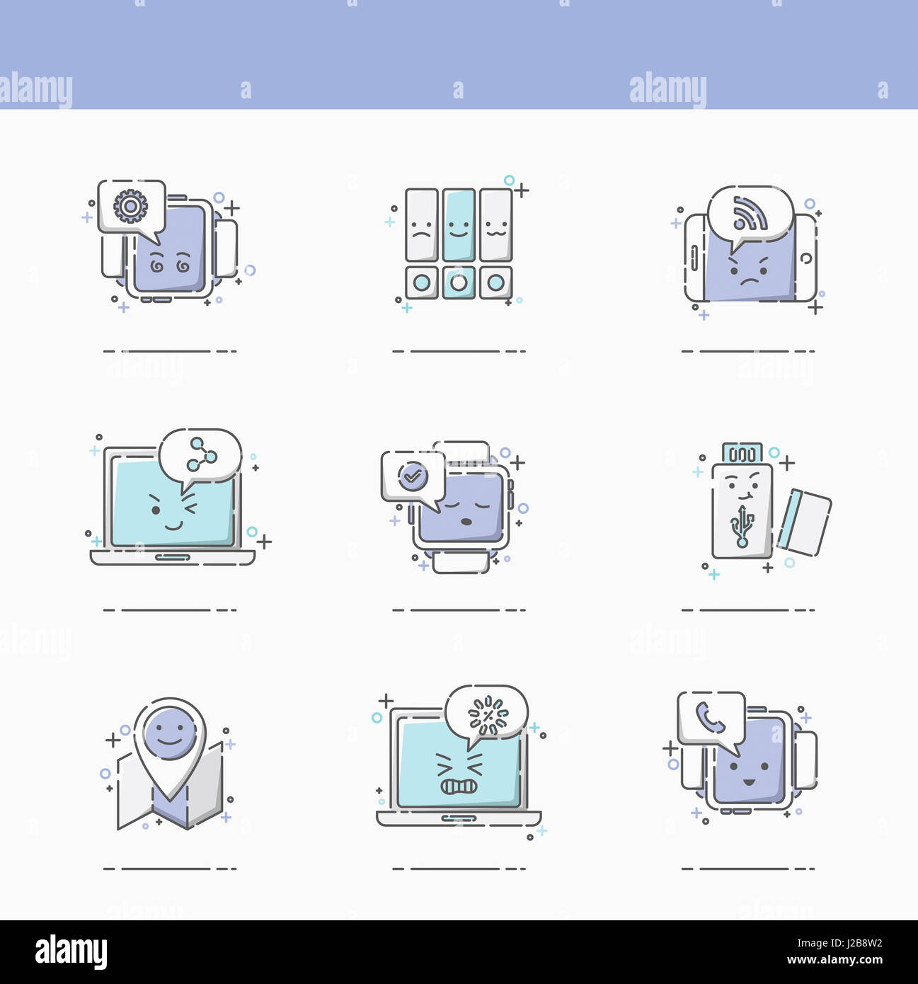 Various character icons Stock Photo - Alamy