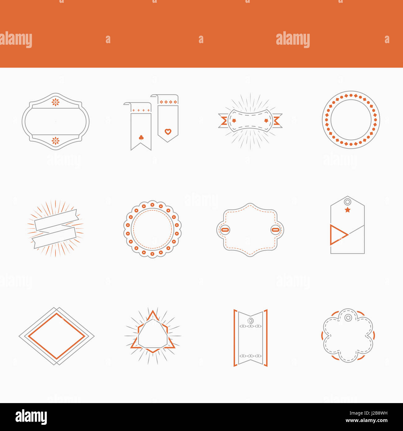 Set of various icons of labels Stock Photo - Alamy