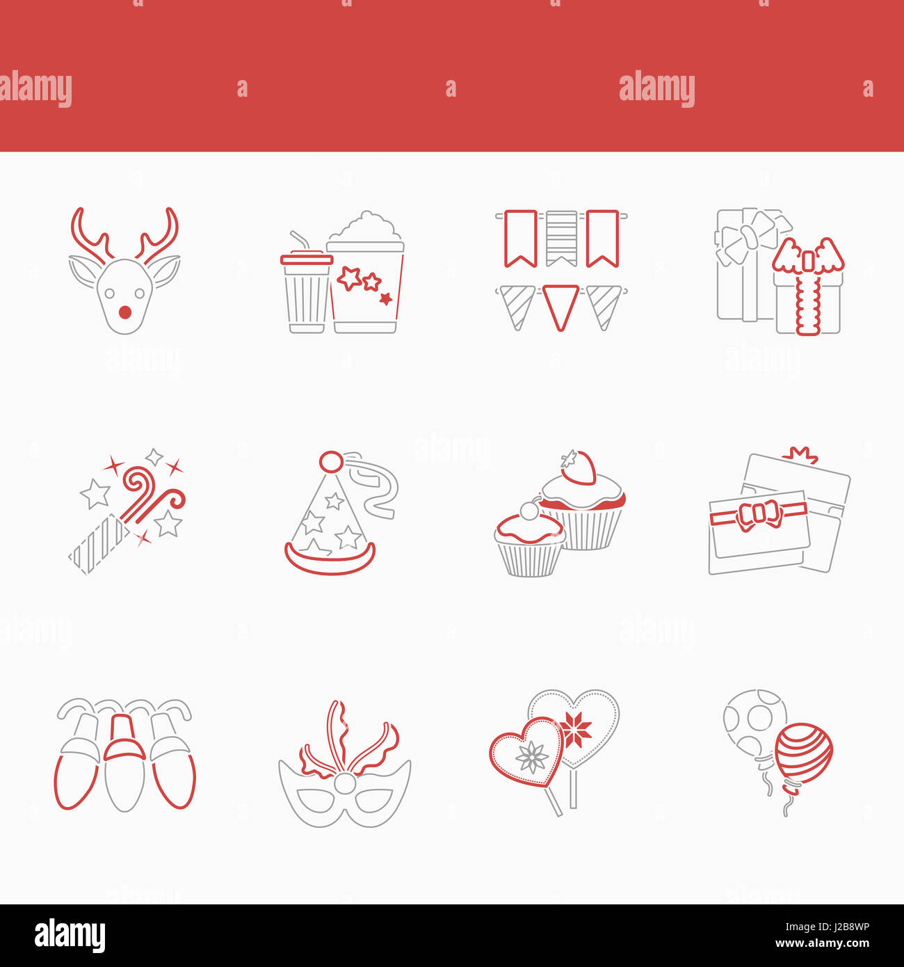 Set of various icons related to party Stock Photo - Alamy
