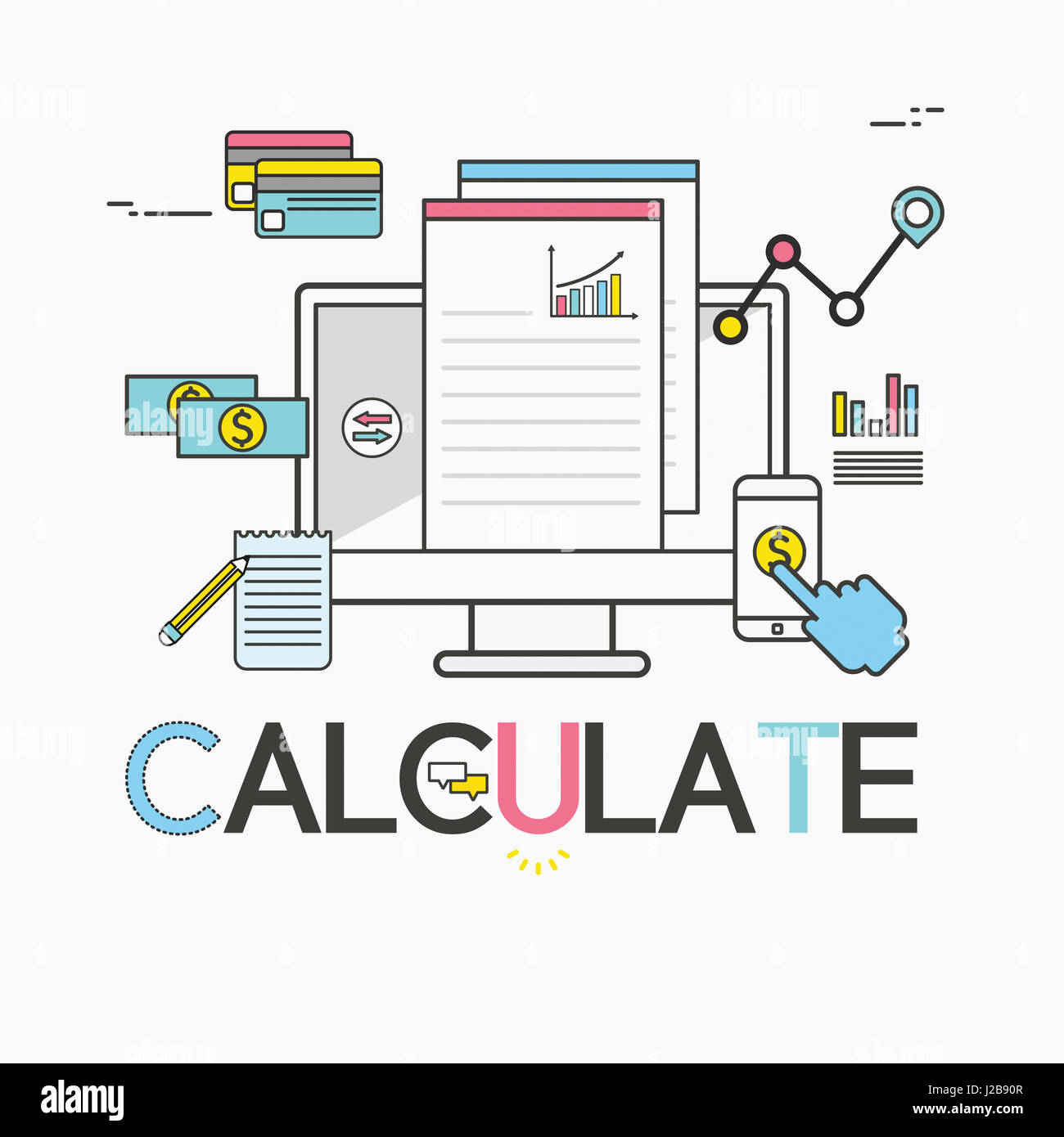 Calculate in smart age Stock Photo - Alamy