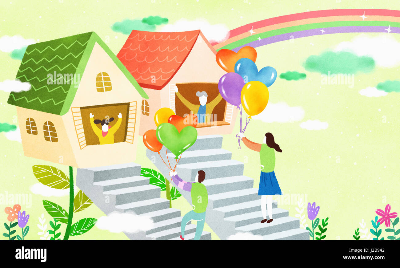 Happiness of community Stock Photo - Alamy