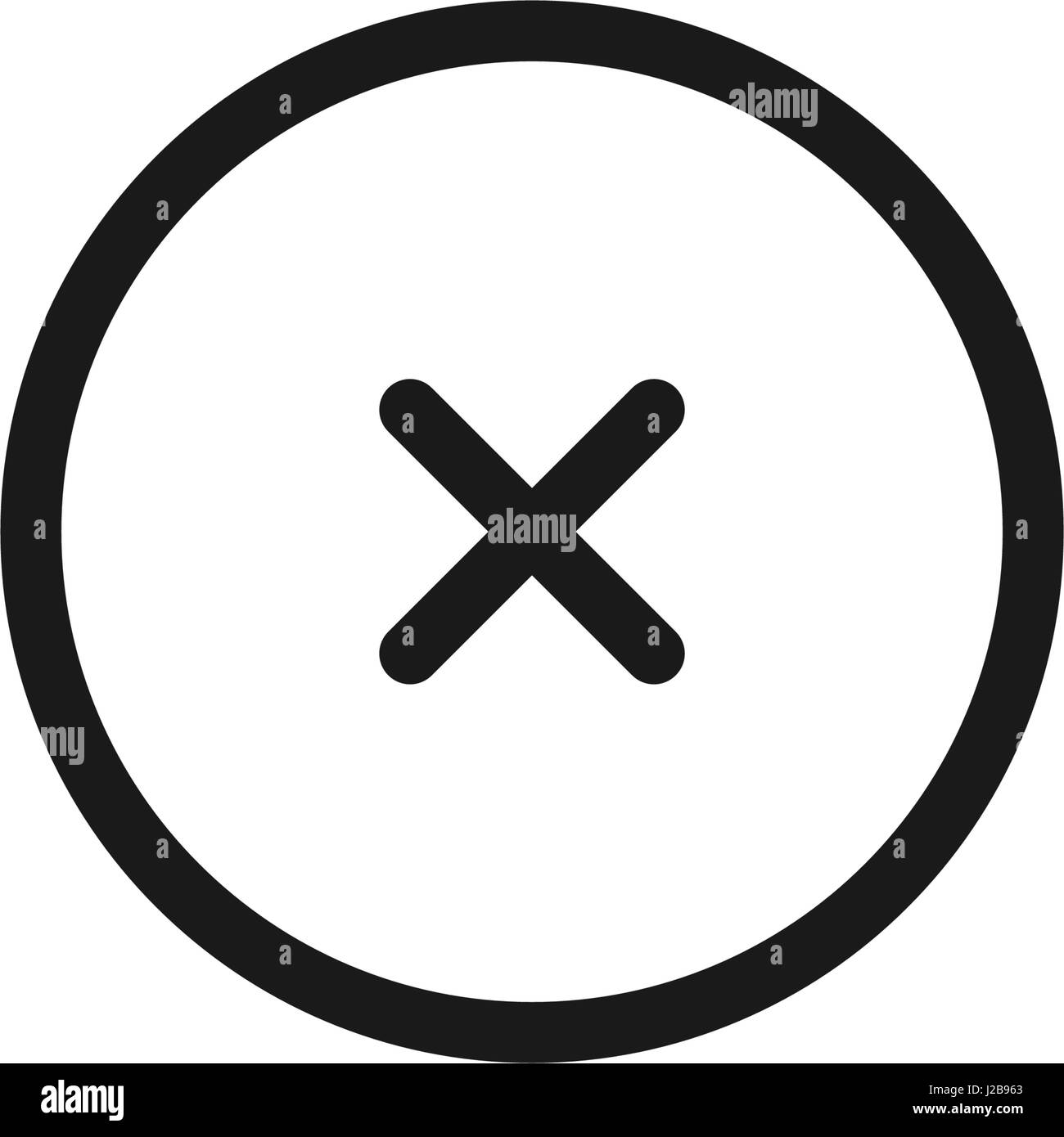 Single monochrome delete mark icon. Flat design vector illustration ...