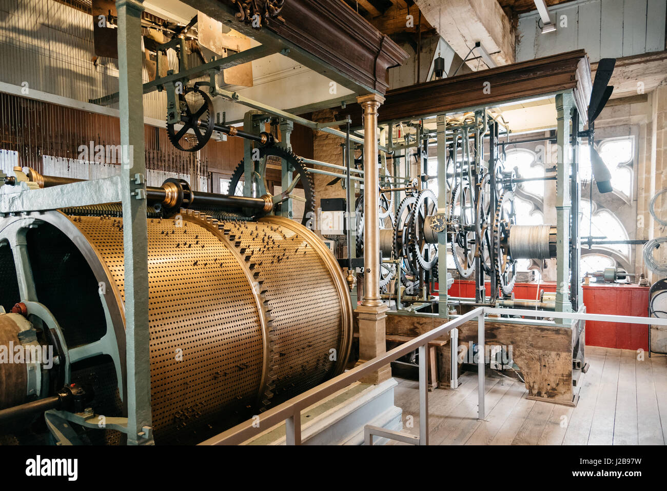 Mechelen, Belgium - July 30, 2016: Bells mechanism of Cathedral of ...