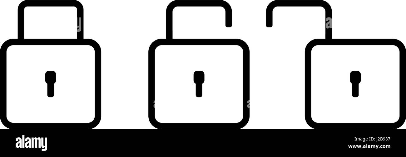 Isolated on white background.Drop shadow locked icon. Security Stock ...