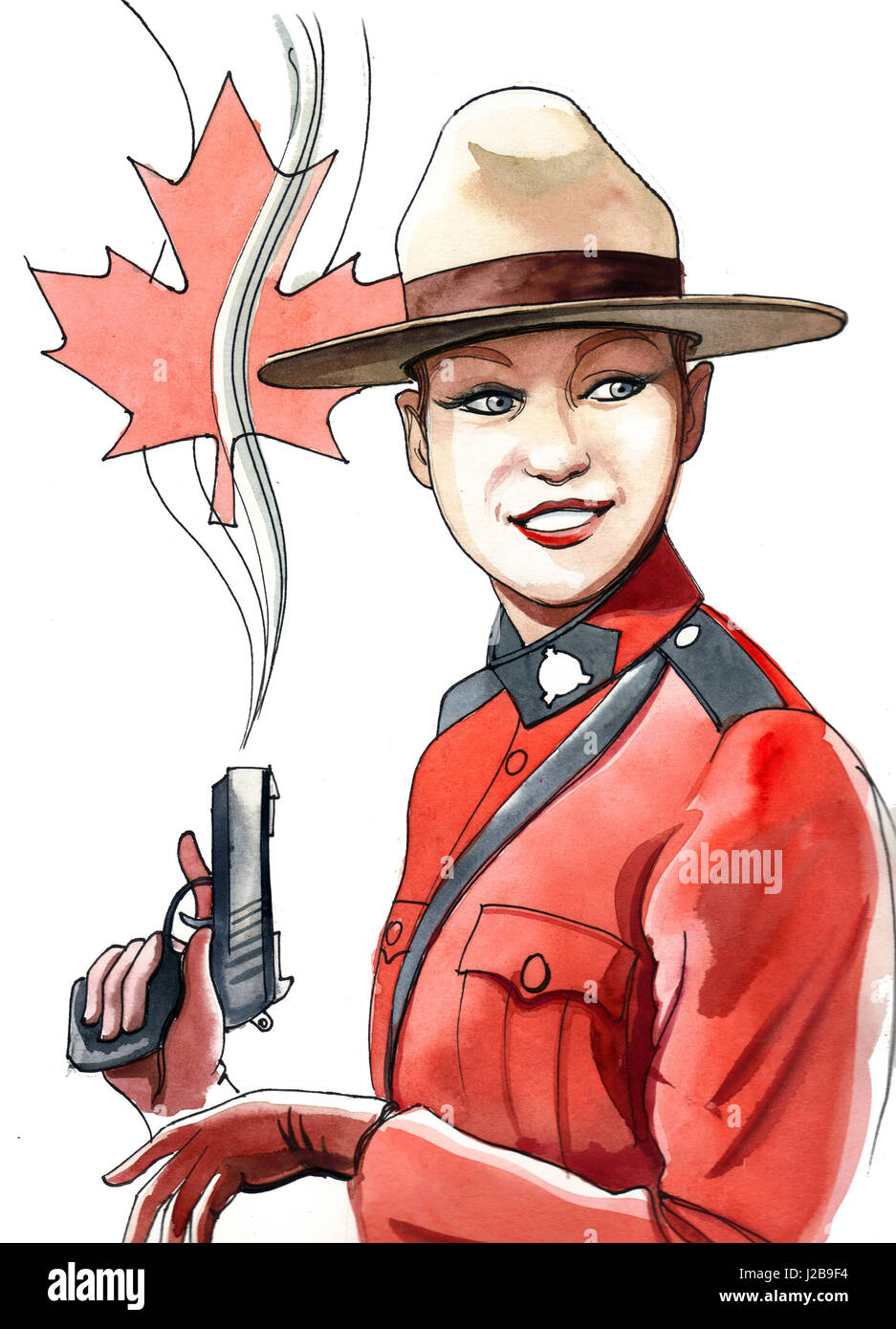 Canadian police woman Stock Photo - Alamy