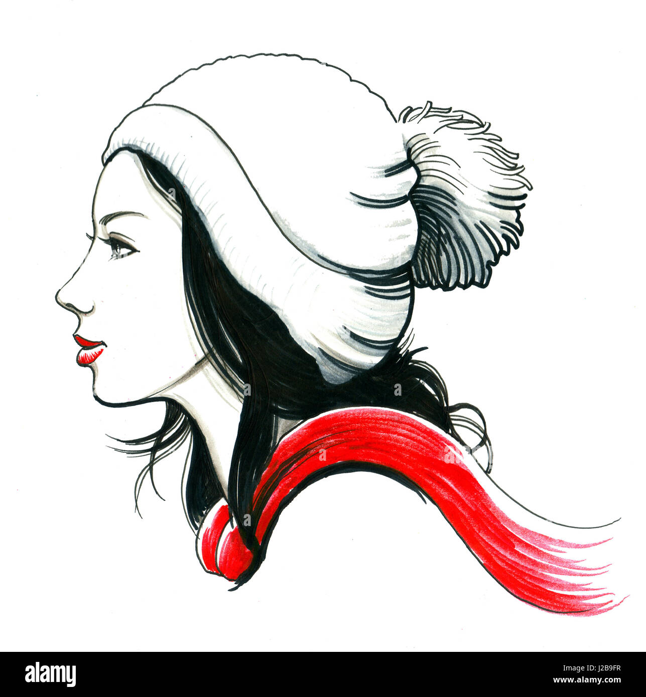 Pretty girl in winter clothing Stock Photo - Alamy