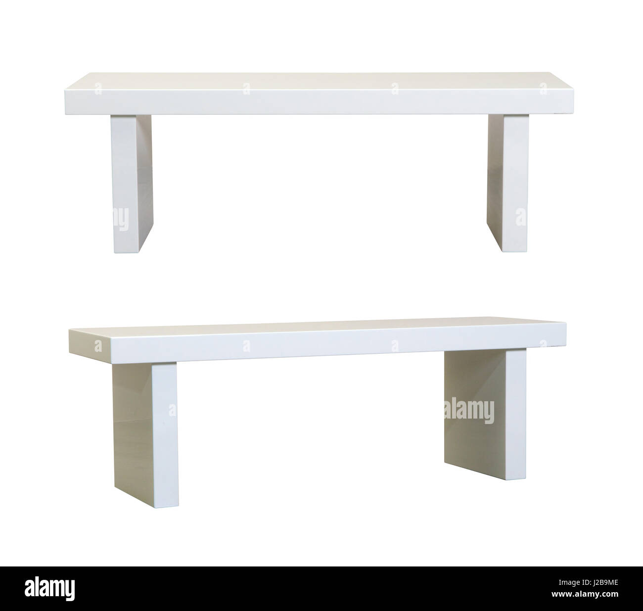 Simple White bench on white background Stock Photo - Alamy