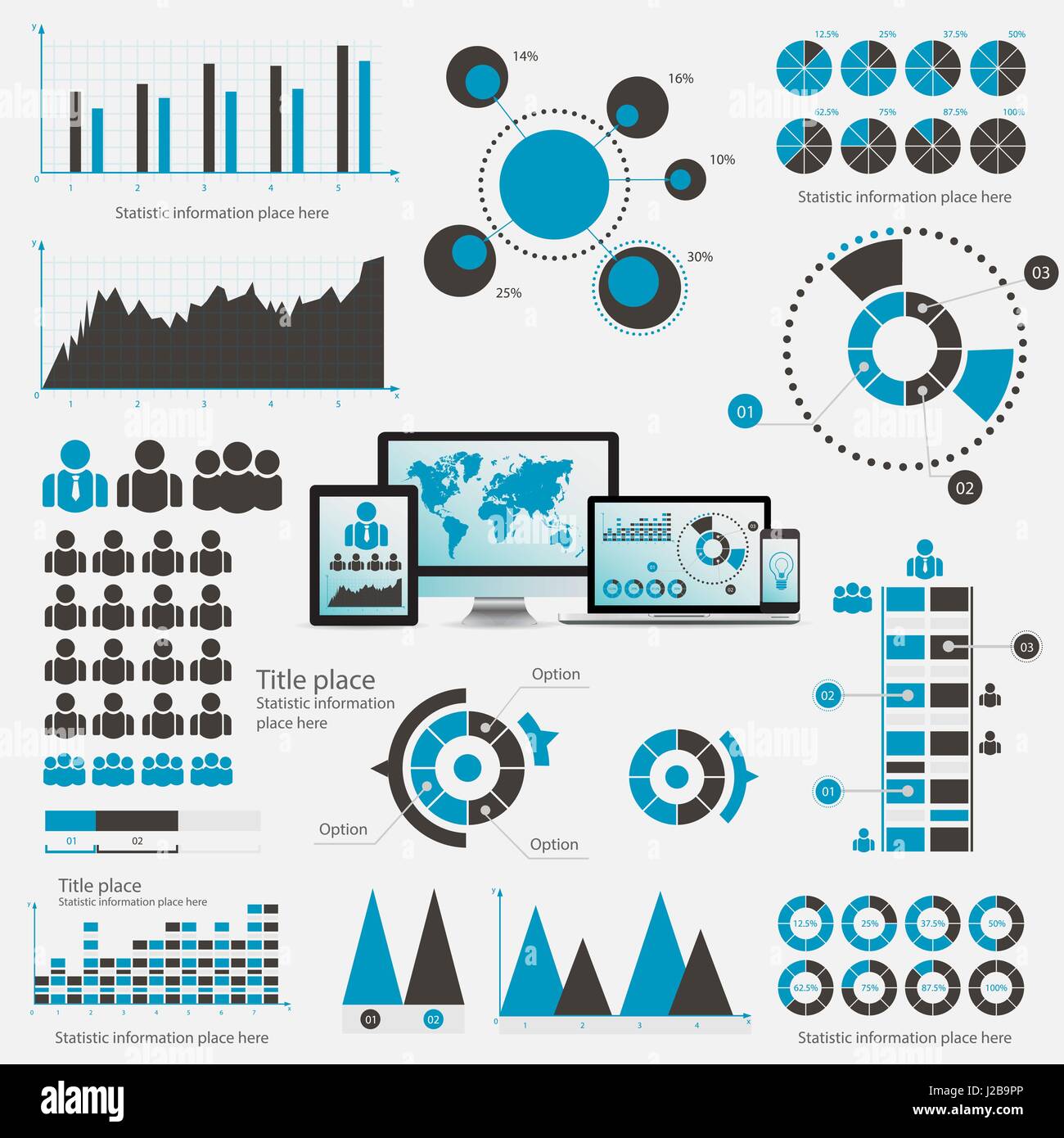 Business infographic concept - vector set of infographic elements in ...