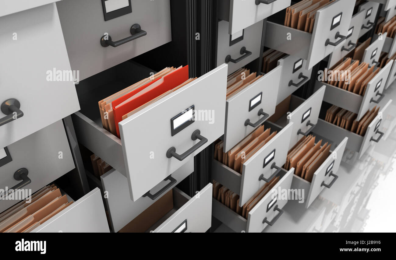 Files in the Storage - 3D Render Stock Photo - Alamy