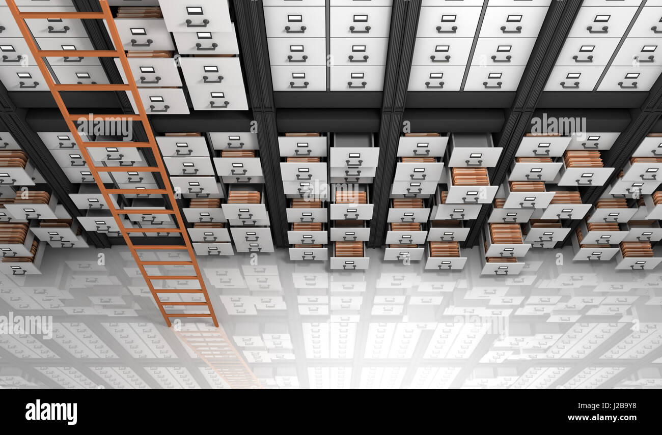 Files in the Storage - 3D Render Stock Photo - Alamy