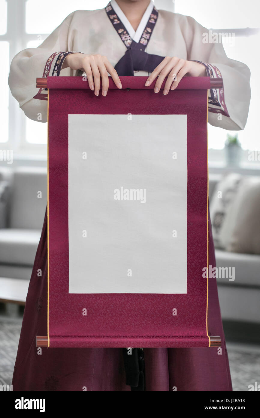 Scroll woman hi-res stock photography and images - Alamy