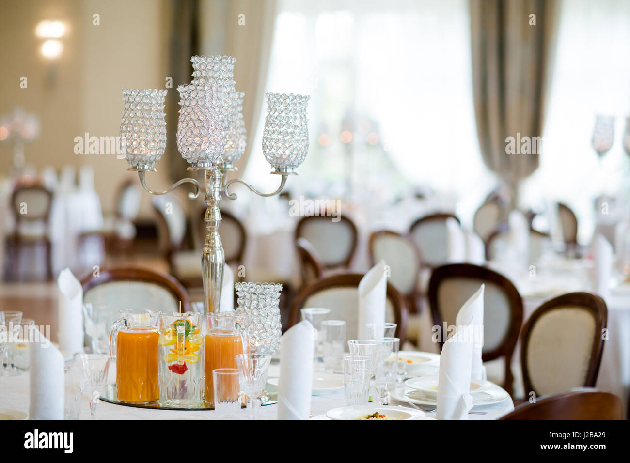 Reception tables beautifully decorated ready for wedding - Bride and ...