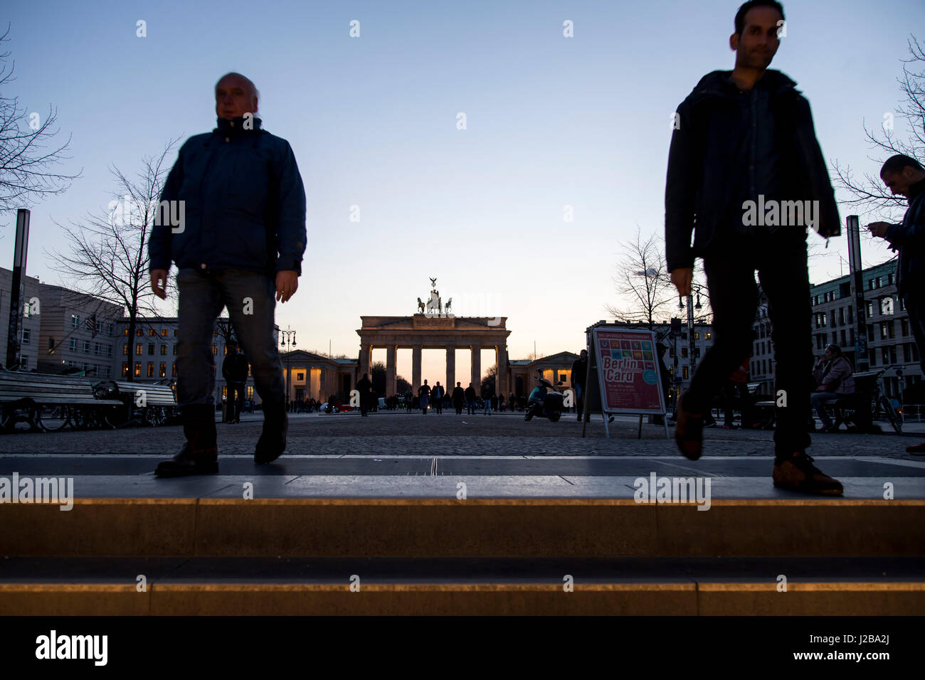 The Brandenburg Gate, in Berlin, Germany, subway entrance Stock Photo ...