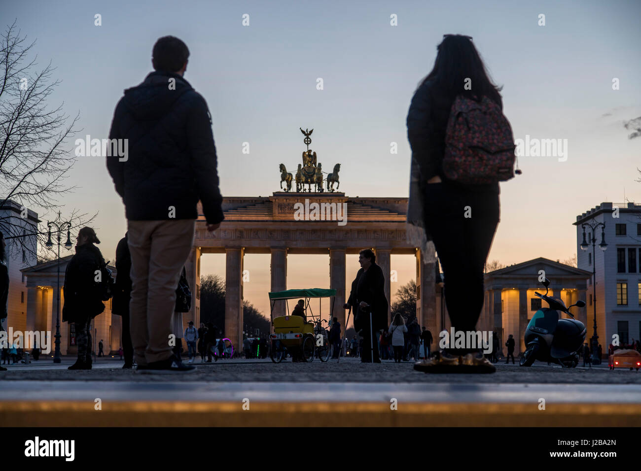 The Brandenburg Gate, in Berlin, Germany, subway entrance Stock Photo ...