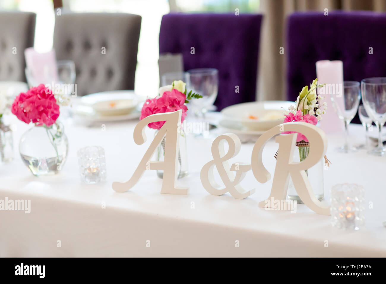 Reception tables beautifully decorated ready for wedding - Bride and ...
