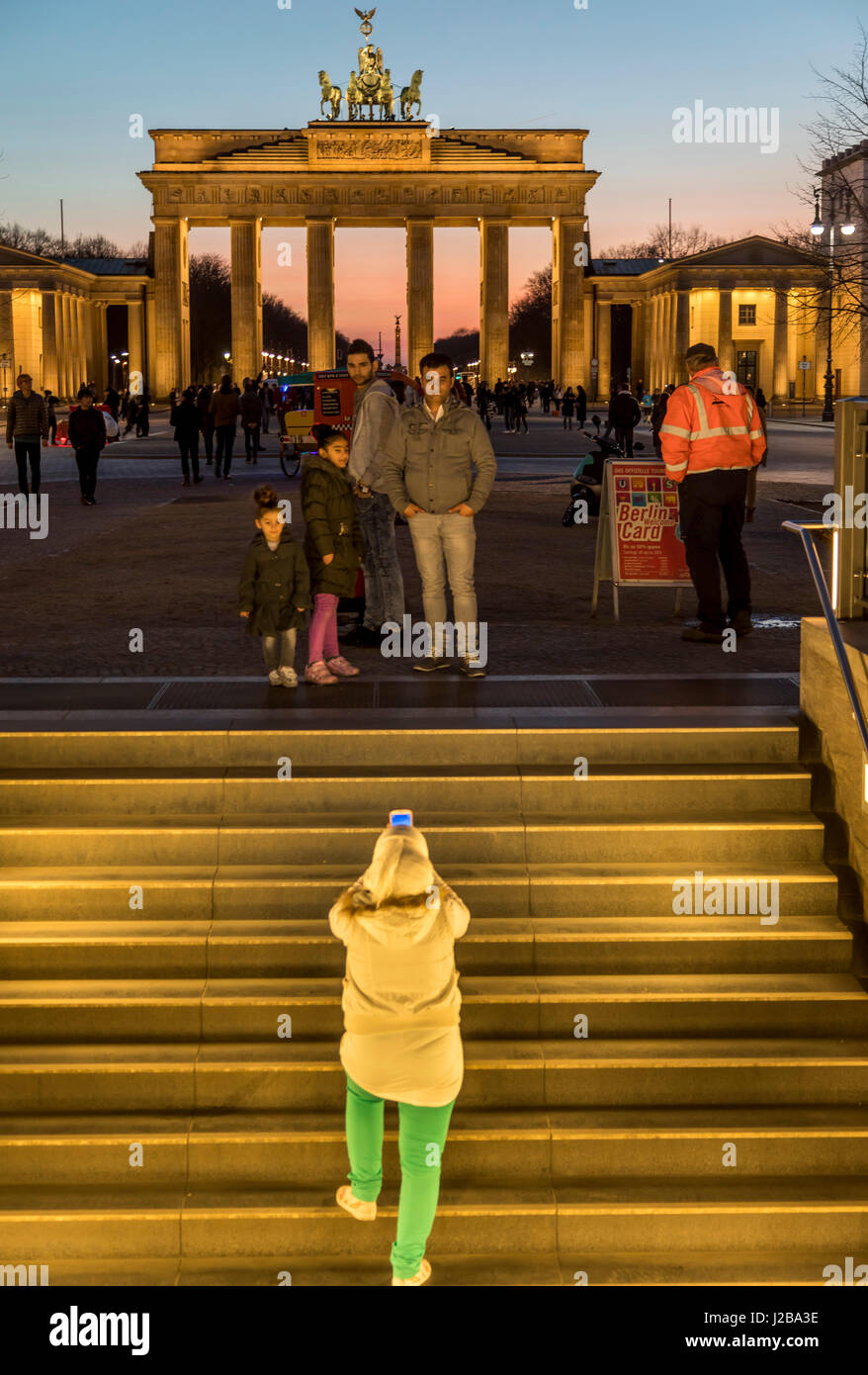 The Brandenburg Gate, in Berlin, Germany, subway entrance Stock Photo ...