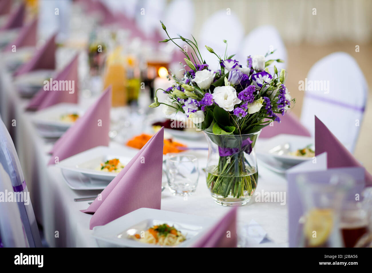 Reception tables beautifully decorated ready for wedding - Bride and ...