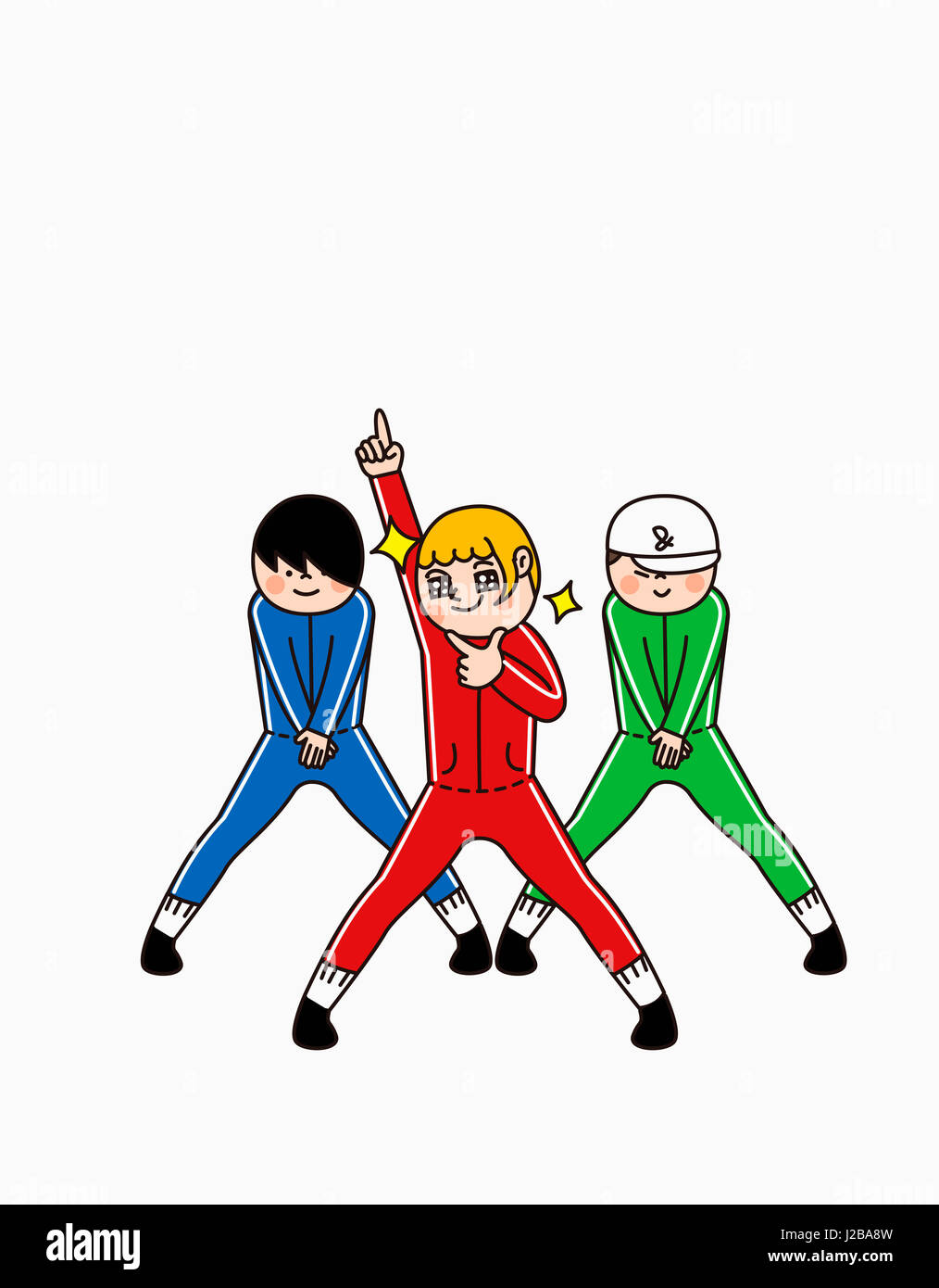 Humorous emoticon of three men Stock Photo - Alamy