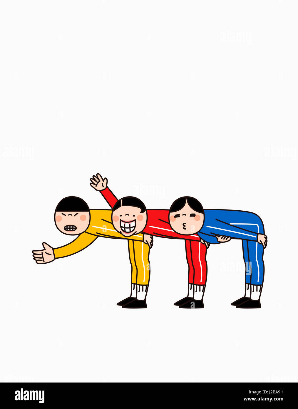 Humorous emoticon of three men Stock Photo - Alamy