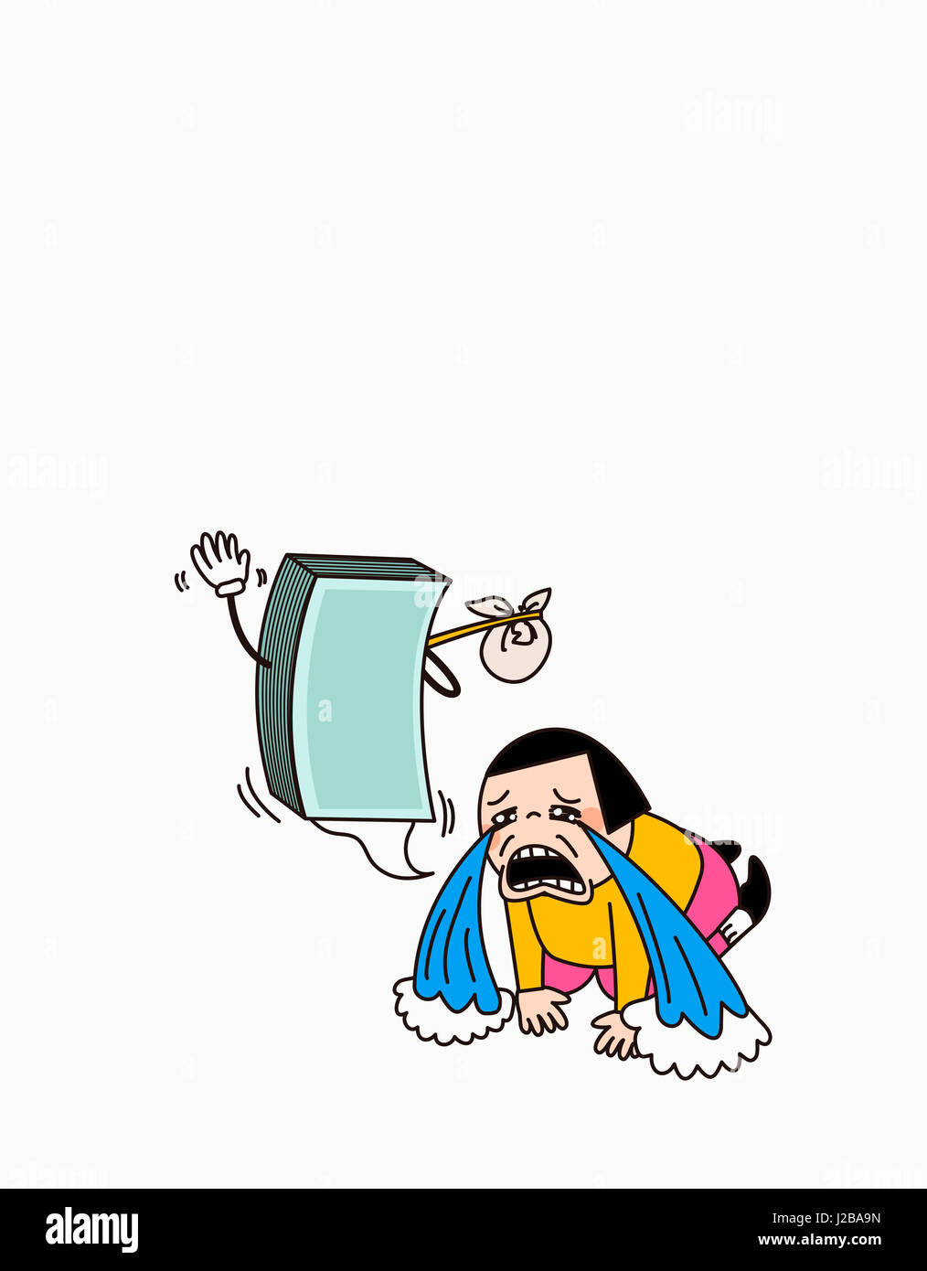 Humorous emoticon of woman crying Stock Photo - Alamy