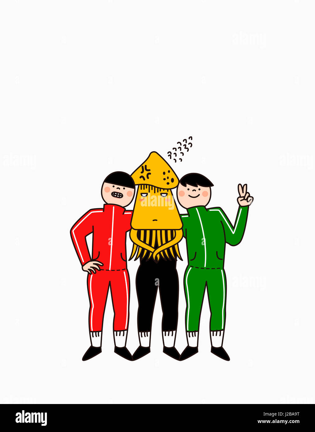 Humorous emoticon of three men Stock Photo - Alamy