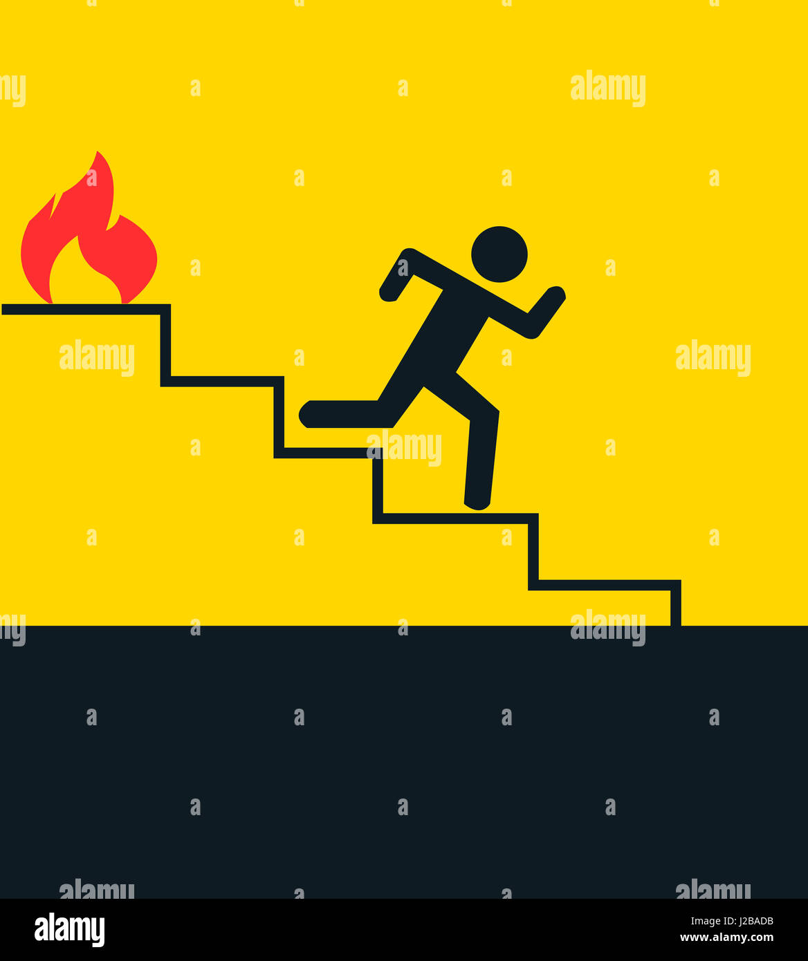 Pictogram warning of fire Stock Photo - Alamy