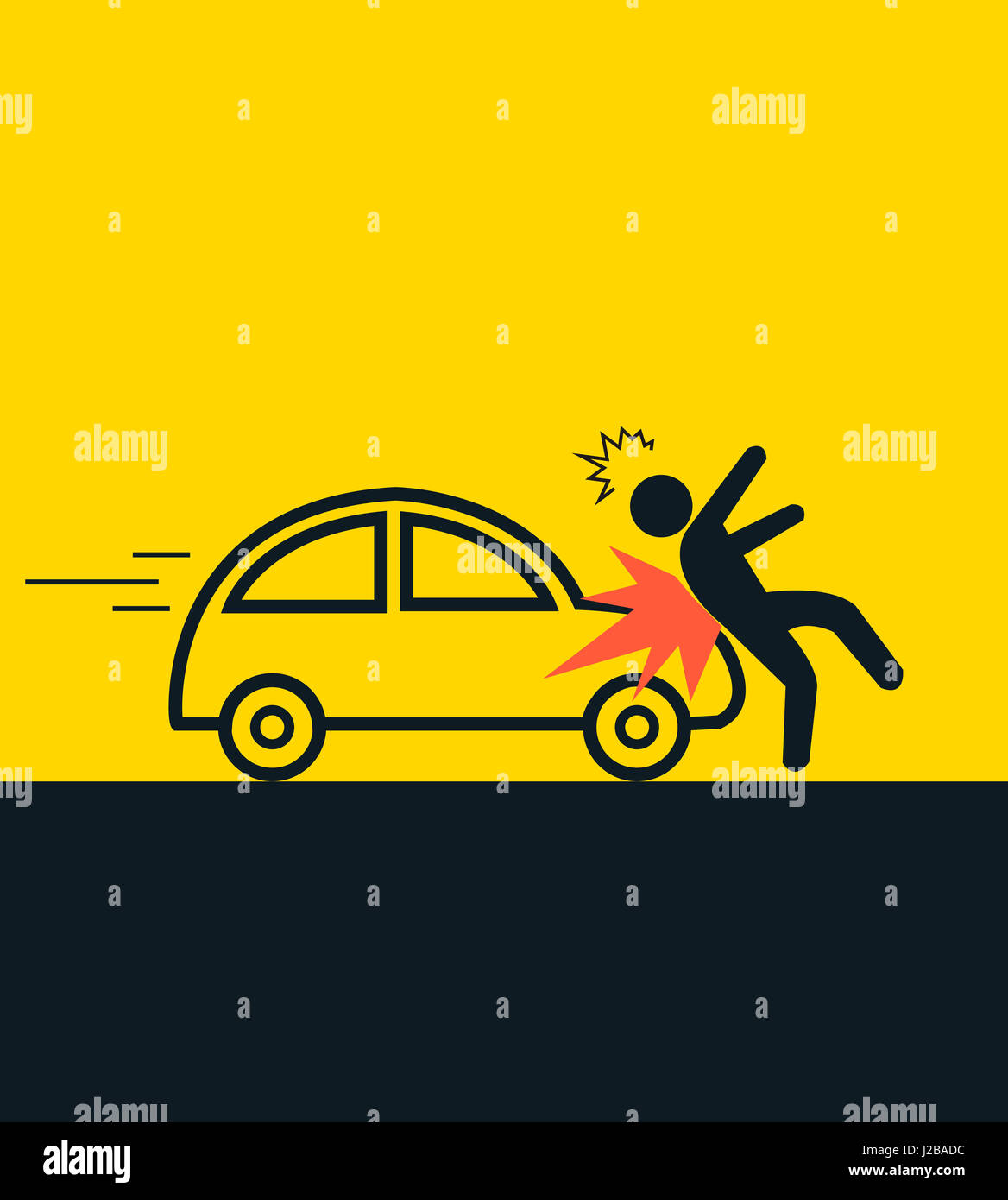 Pictogram warning traffic accident hi-res stock photography and images ...