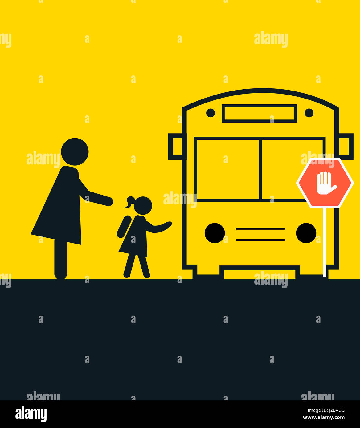 Pictogram warning of children's safety accident Stock Photo - Alamy