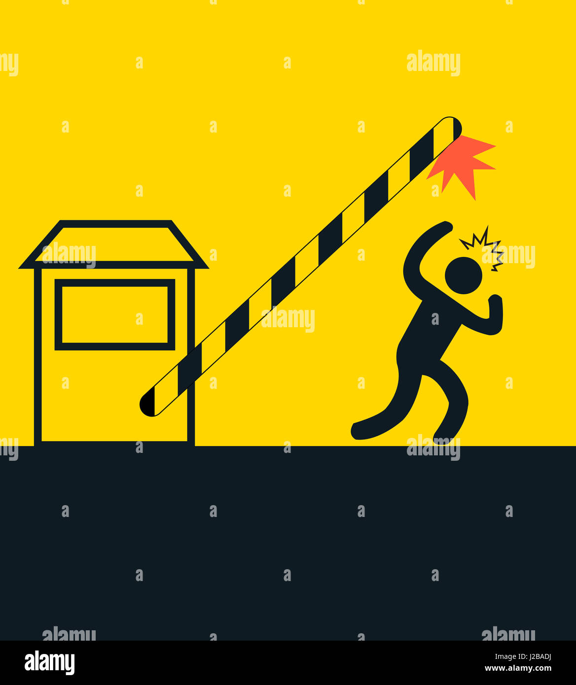 Pictogram warning of safety accident Stock Photo - Alamy